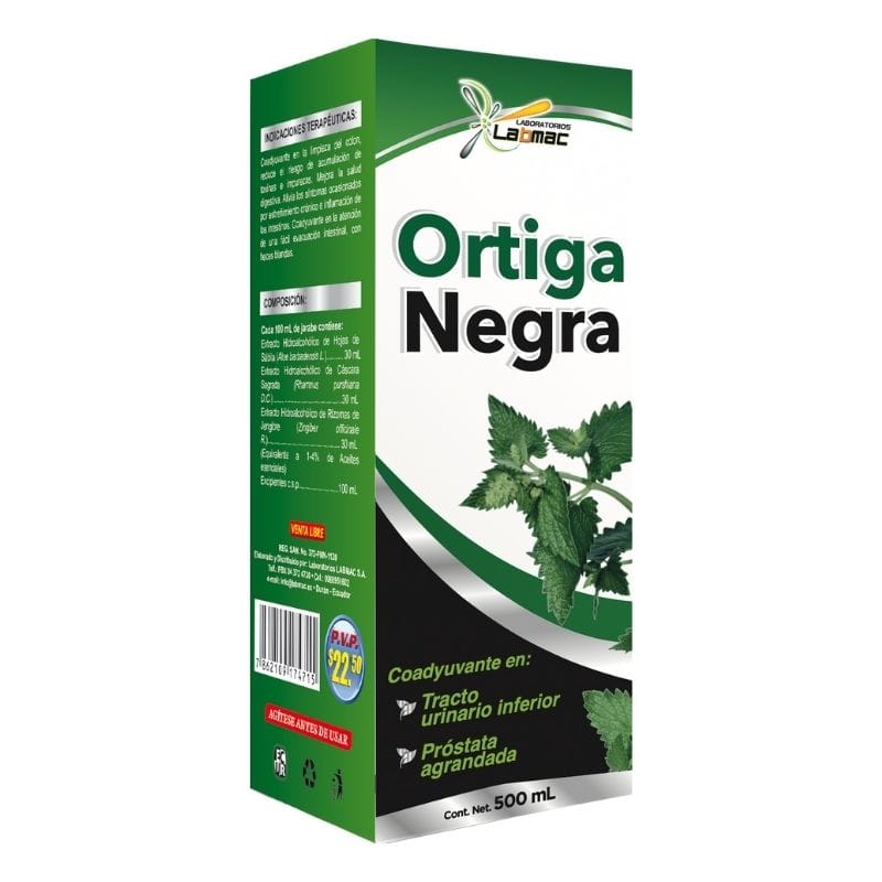 Ortiga Negra Jarabe 500 ML - Vitaminas del Ecuador - Mayorista de Vitaminas